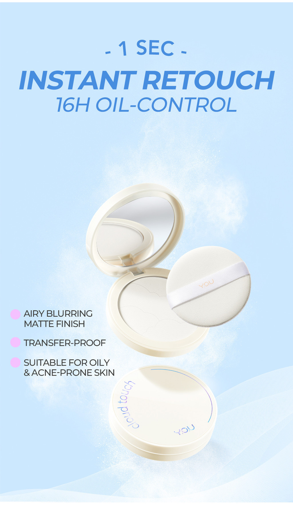 Y.O.U Cloud Touch Invisible Setting Powder l 16H Oil-Control Blurring ...