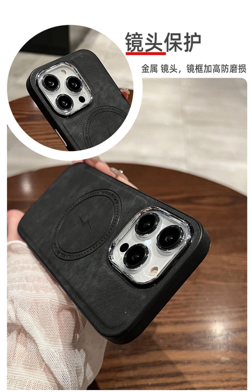 New square leather case for iphone 14 Pro Max 12 11 13 Pro Max with magnetic wireless charging ...