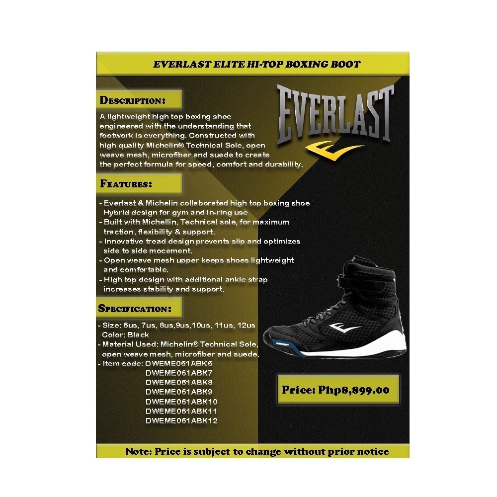 Everlast Elite Hi-Top Boxing Shoes | Shopee Philippines