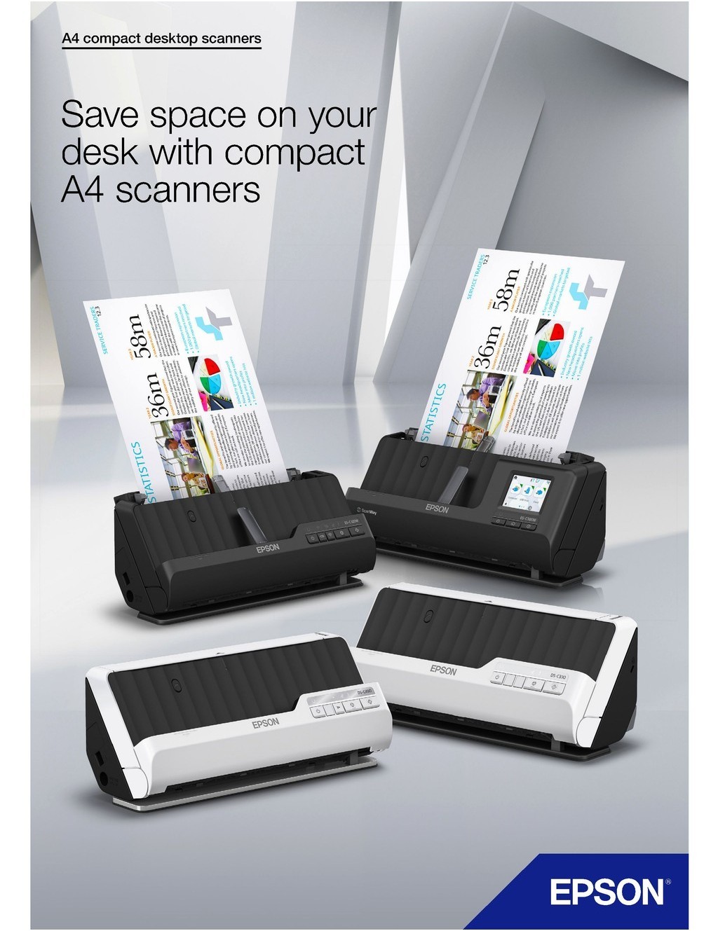 Epson WorkForce ES-C320W Wireless Compact Desktop Document Scanner with ...
