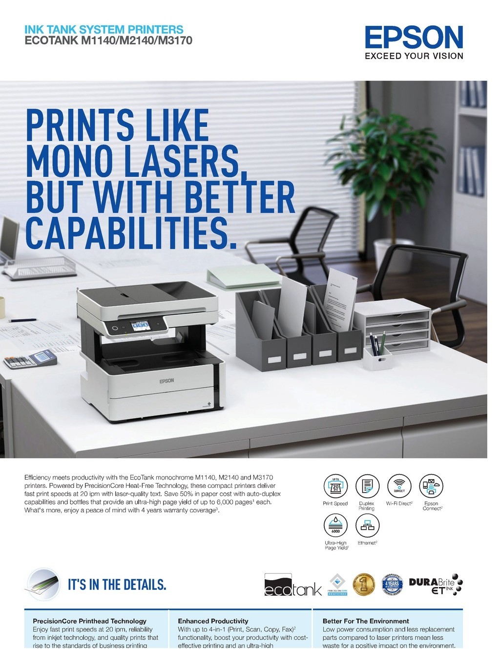 Epson M2140 EcoTank Monochrome All-in-One Ink Tank Printer | Shopee ...