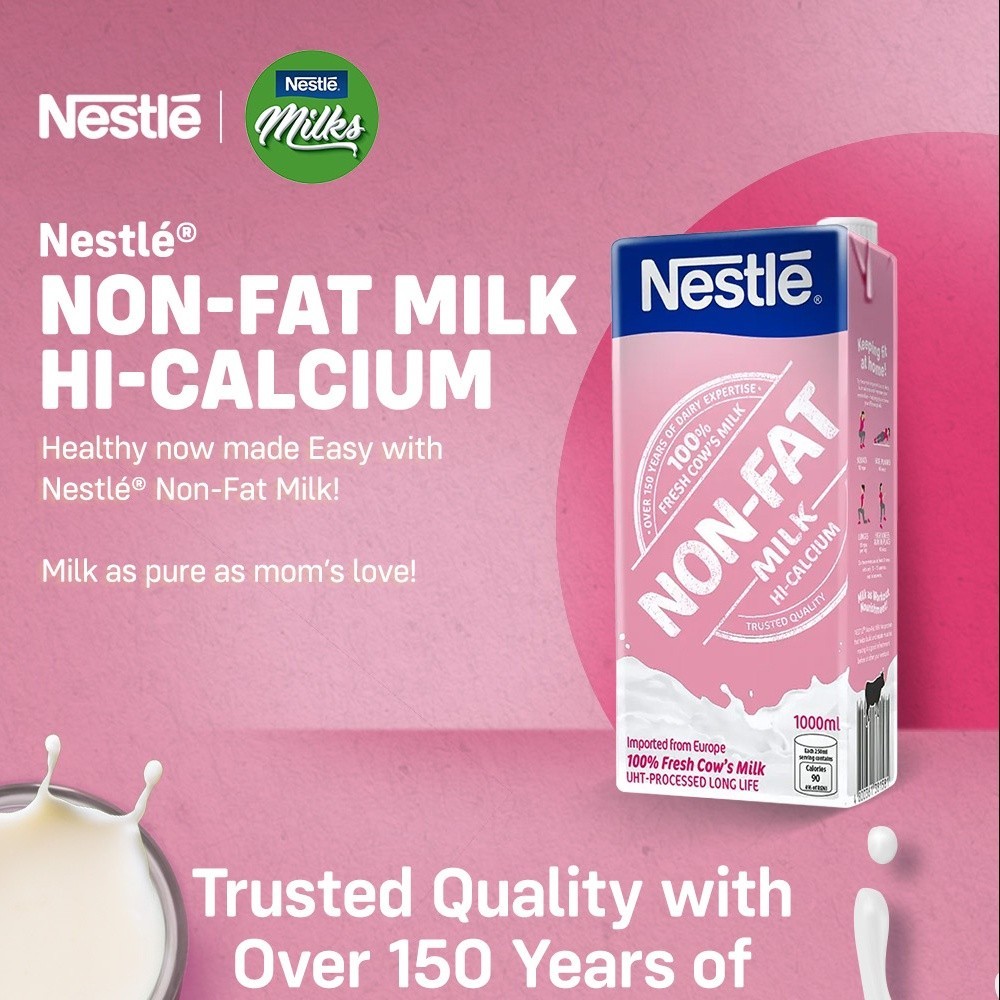 Nestle Non Fat Milk Hi-Calcium 1L | Shopee Philippines