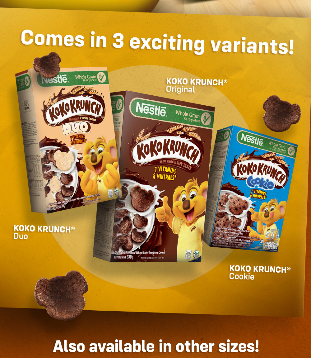 Koko Krunch Chocolate Breakfast Cereal 450g Pack of 2 - Whole Grain ...