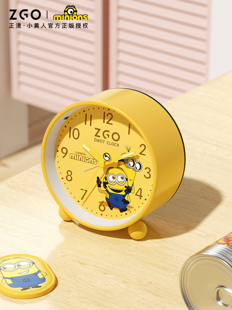 ZGO Minions Alarm Clock Children Boys Students Silent Bedside Clock ...