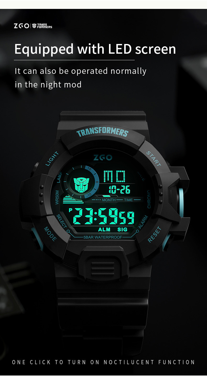 ZGO x Transformers Watch For Kids Boys Mechanical 50M Waterproof ...