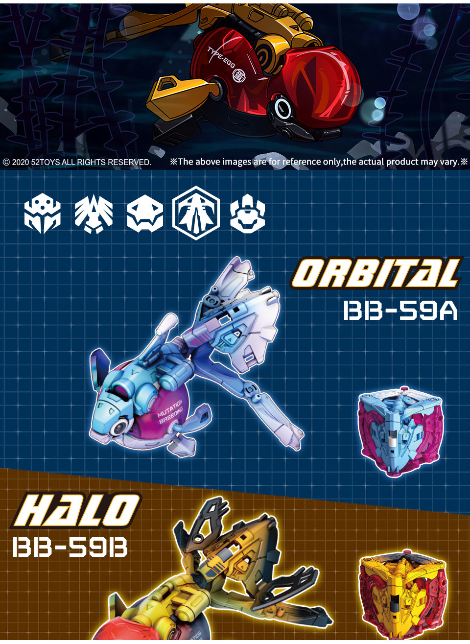 52TOYS BEASTBOX BB-59A ORBITAL/BB-59B HELO/BB-59C UNREAL Mecha Deformation Action Figure ...