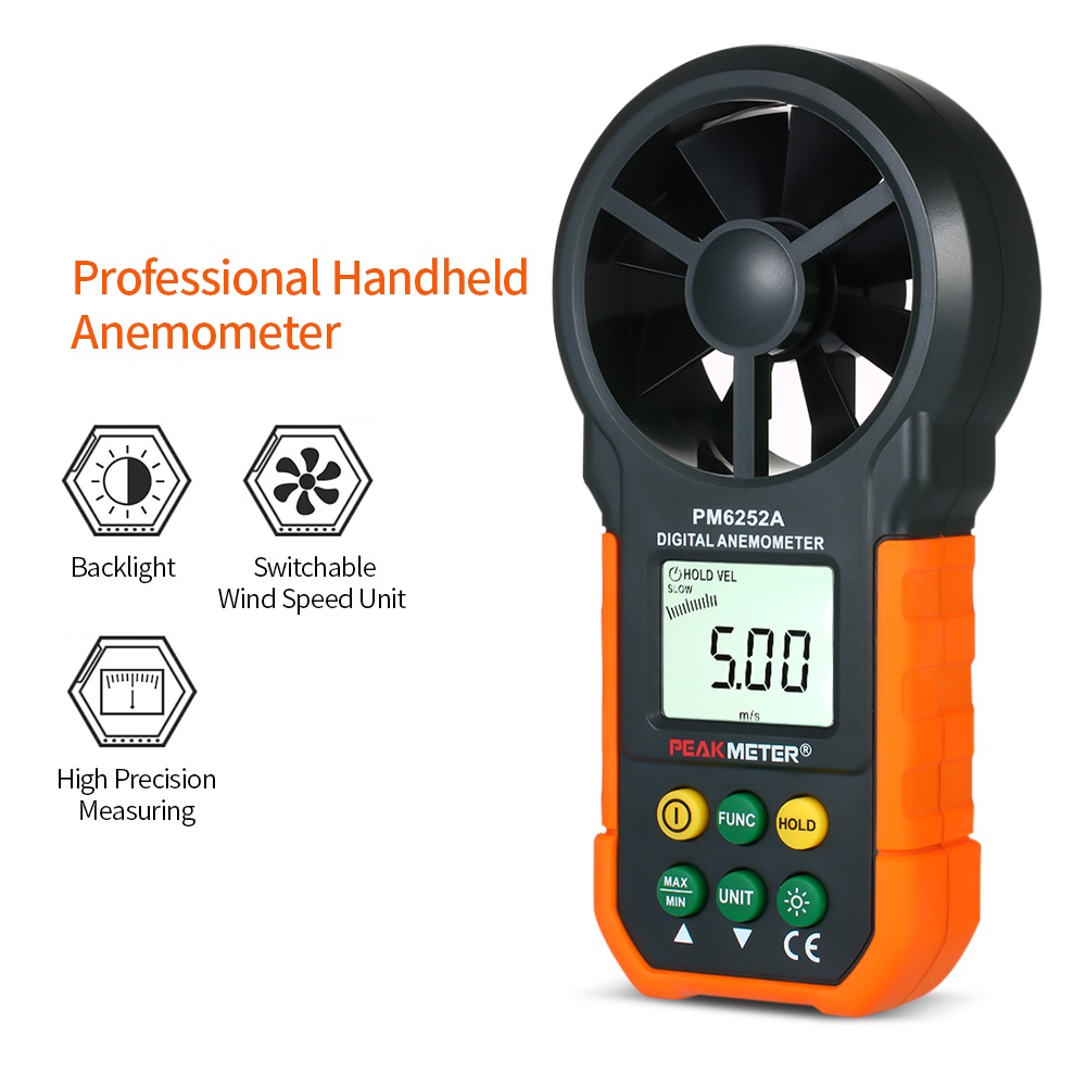 PEAKMETER Handheld Anemometer Portable Wind Speed Meter CFM Meter Wind ...