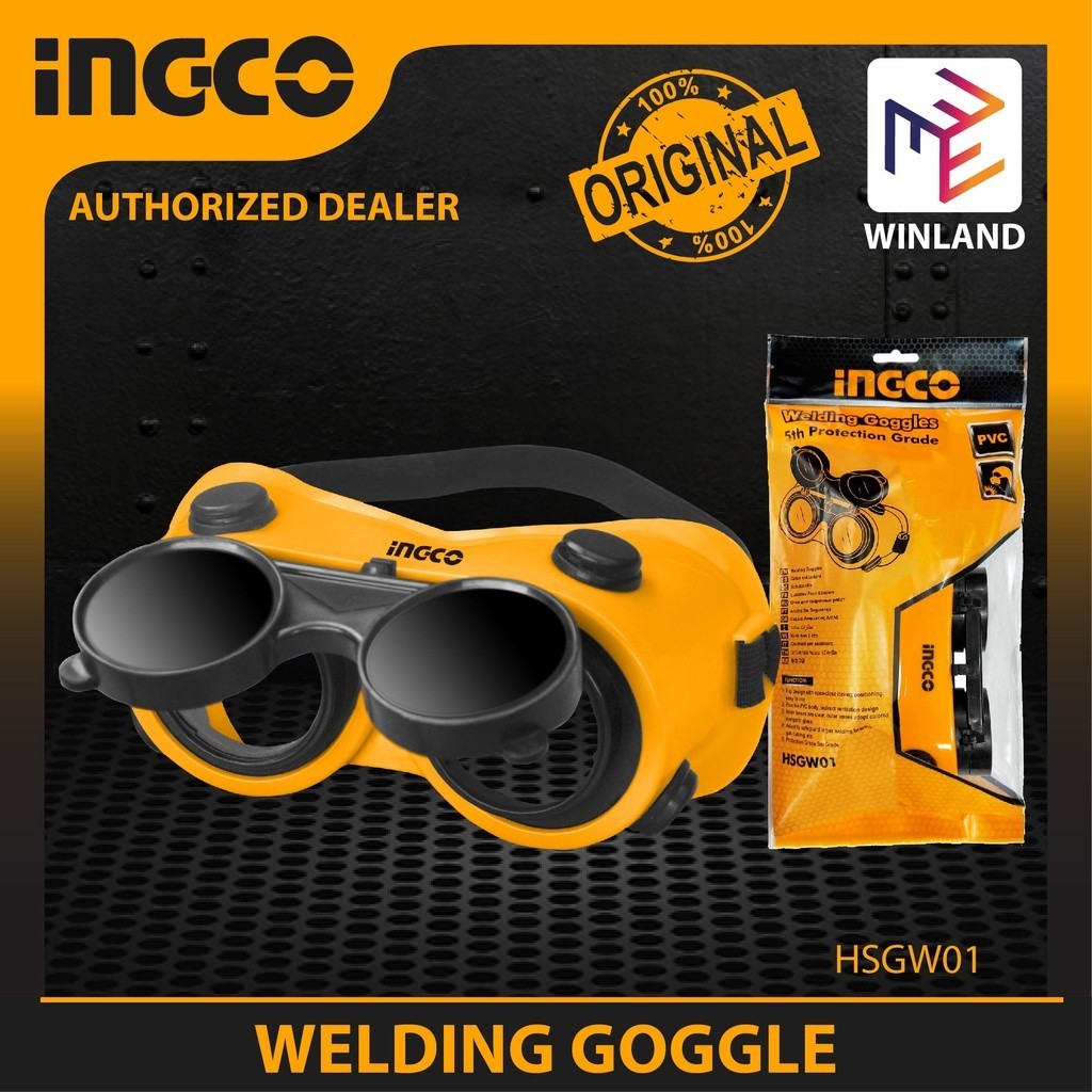 Ingco by Winland Welding Goggles Dark Shade Eye Protection w/Flip Top ...