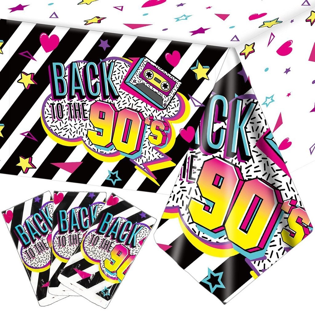 Back to 80s 90s Theme Tablecloth Disco Retro Party Decorations Hip Hop ...