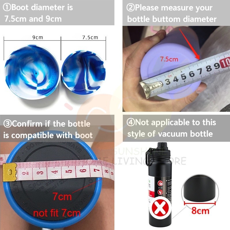 Brown Boot 22oz 32oz Flask Rubber Silicon BPA Free Non-slip Bottle ...