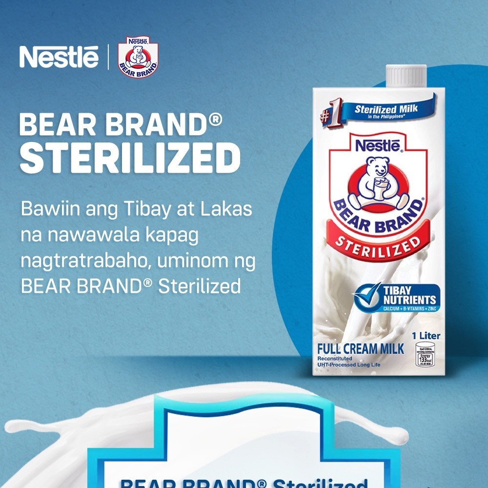[Buy 2 Save P15] Bear Brand Sterilized UHT Milk 1L | Shopee Philippines