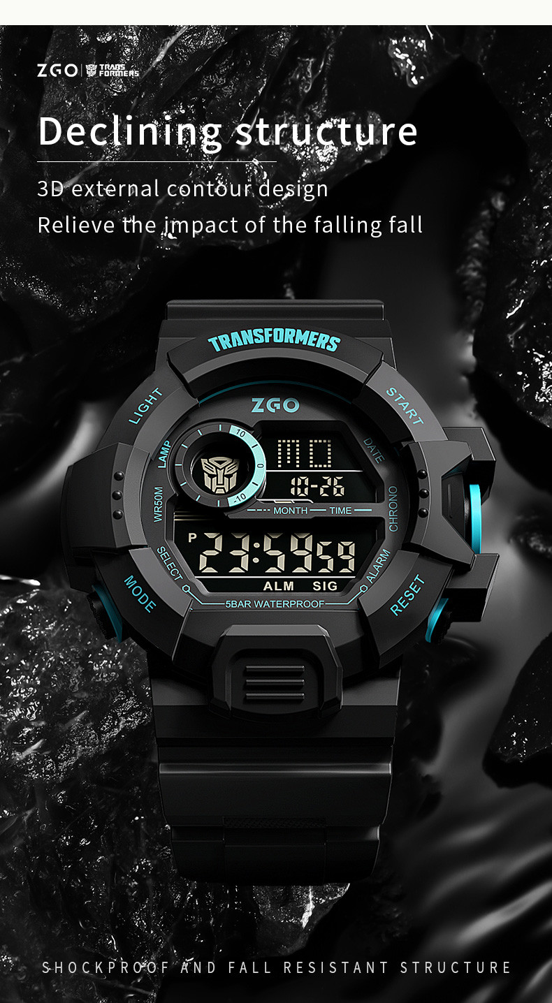 ZGO x Transformers Watch For Kids Boys Mechanical 50M Waterproof ...