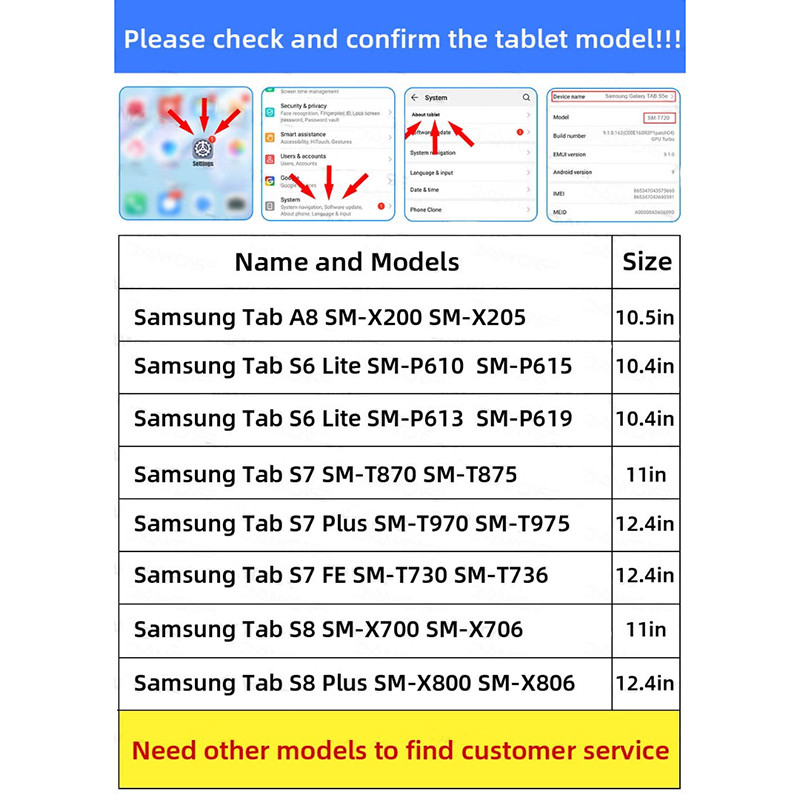 TBTIC For Samsung Galaxy Tab A9 A7Lite 8.7in A8 10.5 Acrylic Protective Case S6 Lite 10.4 P620 ...