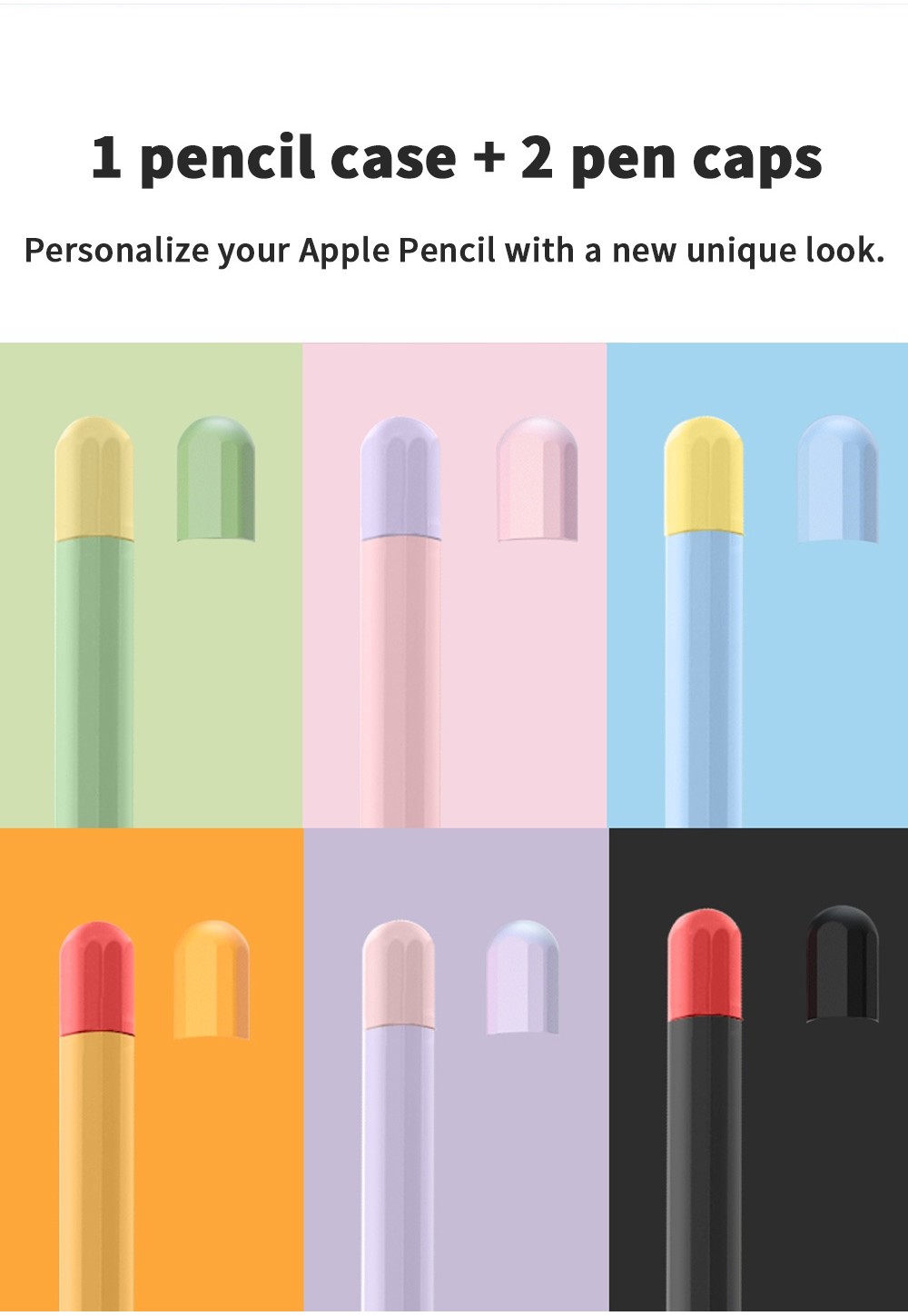 TBTIC Suitable for Apple Pencil 1st 2nd Protective Cover Soft Silicone ...