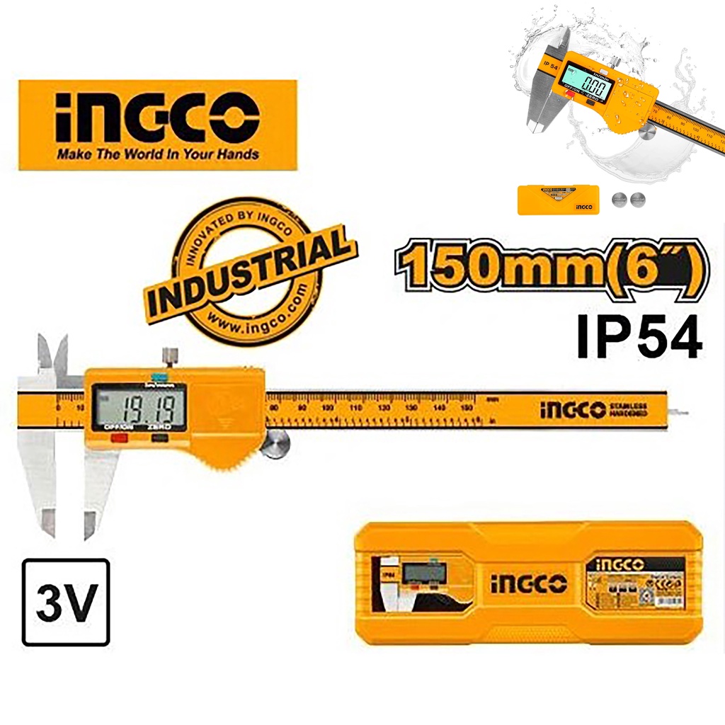 Ingco by Winland Digital Caliper 150mm Measuring Tool,IP54 Waterproof ...