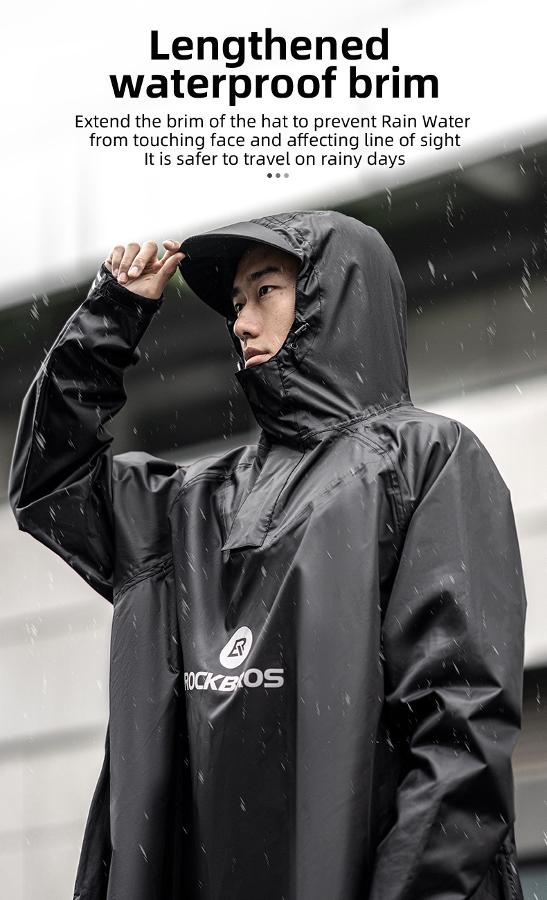 Local Delivery ROCKBROS Rain Coat Electric Bike Men And Women Polyester ...