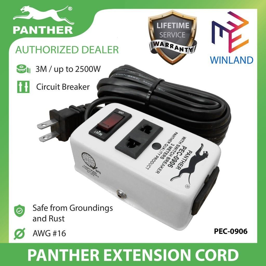 Panther by Winland Power Extension Cord Cable Wire w/ Outlet 3 meters ...