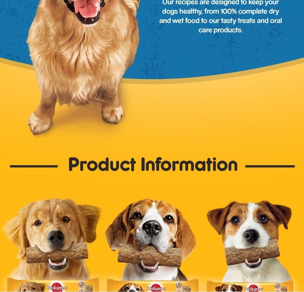 PEDIGREE Good Chew Dog Treats for Small Dogs in Beef Flavor 53g (3-Pack ...