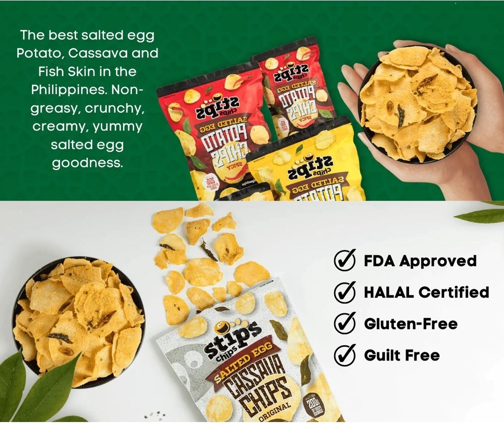 Stip's Chips Salted Egg Cassava Chips Original 200g | Shopee Philippines