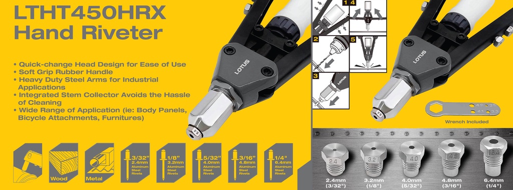 Lotus Hand Riveter #HR710 | LTHT450HRX - Fastening Tools | Shopee ...