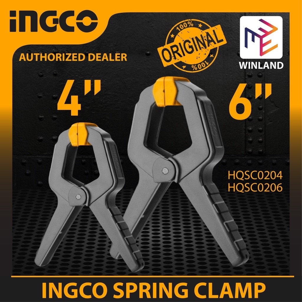 Ingco by Winland Tools Spring Clamp 4" / 6" for Woodwork DIY Carpentry ...
