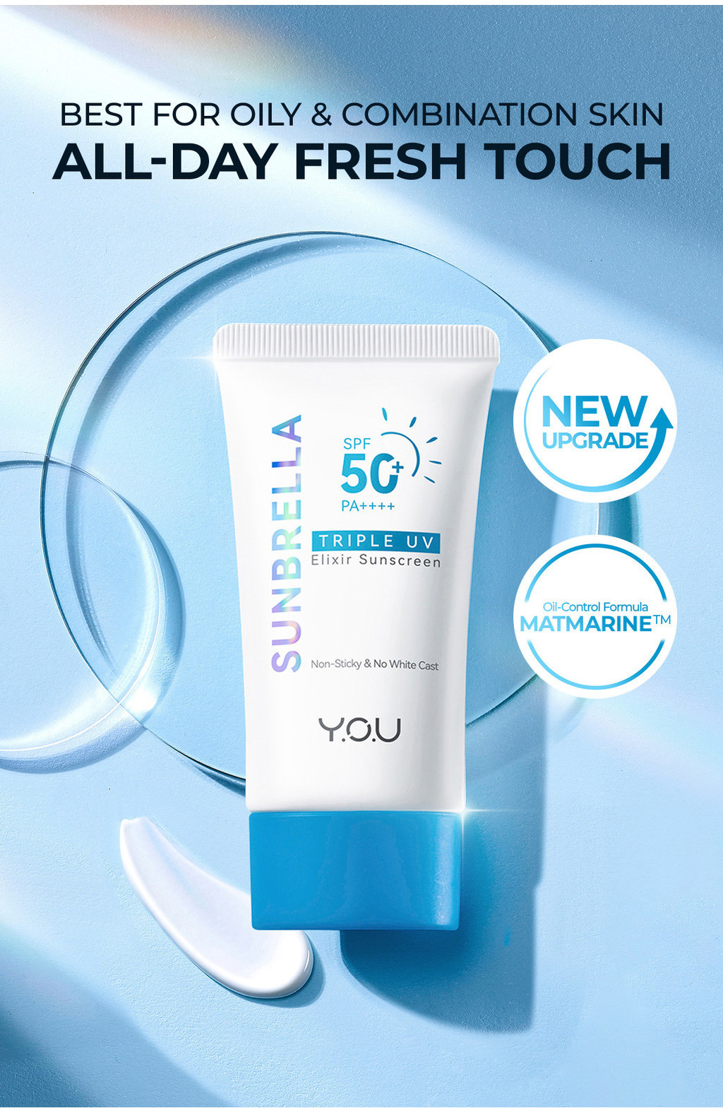 Y.O.U Sunbrella Triple UV Elixir Sunscreen SPF 50+ PA++++ | 8H Oil ...