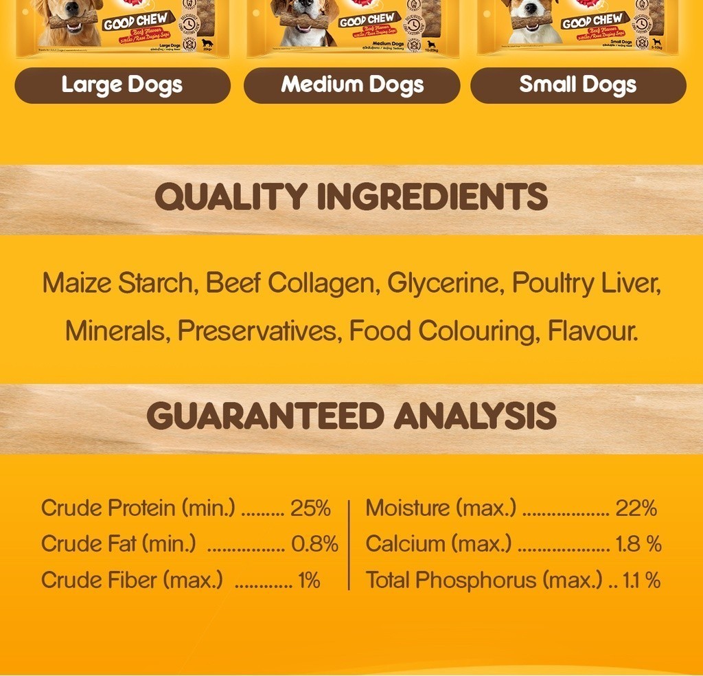 PEDIGREE Good Chew Dog Treats for Small Dogs in Beef Flavor 53g (3-Pack ...