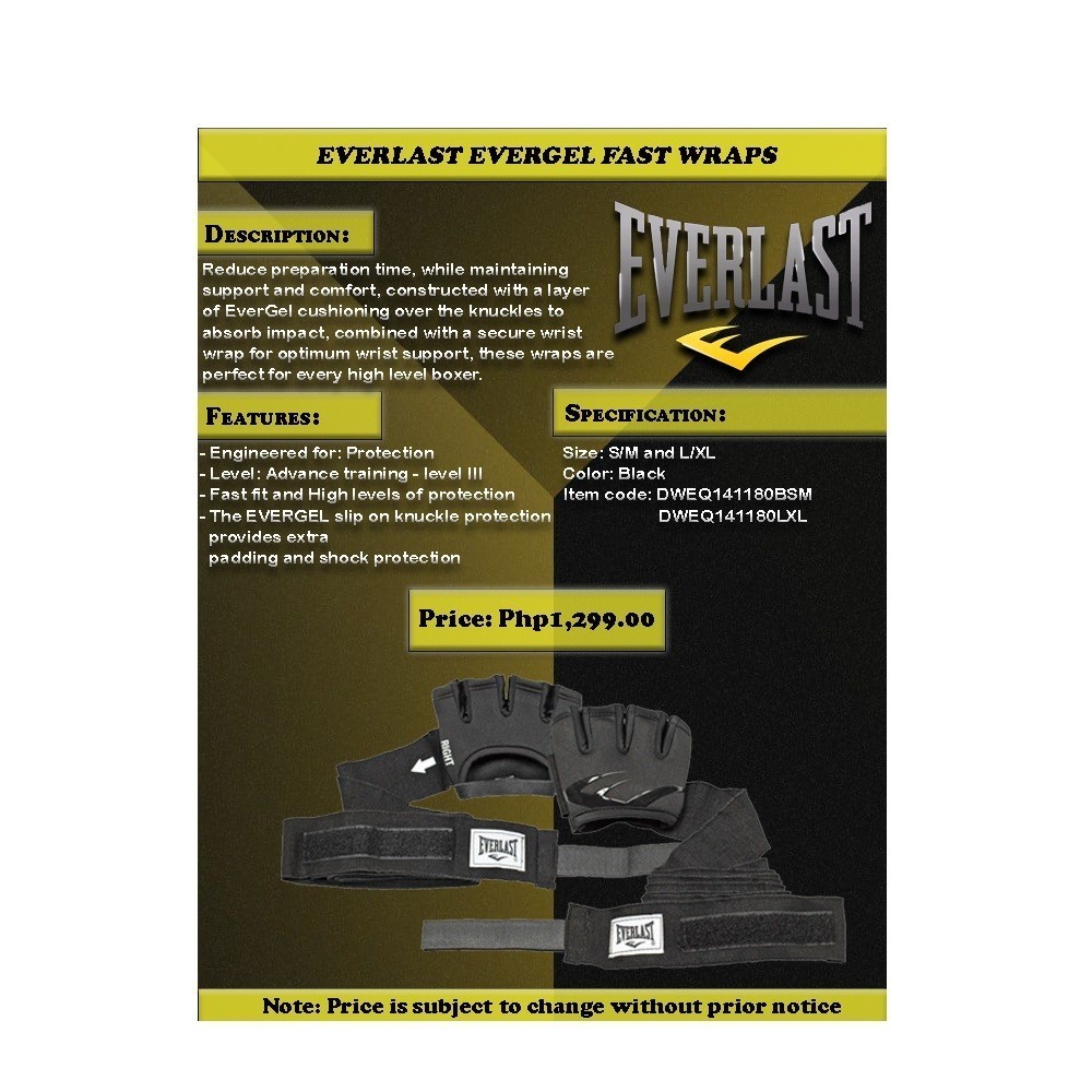 Everlast Boxing Evergel Fast Wraps | Shopee Philippines