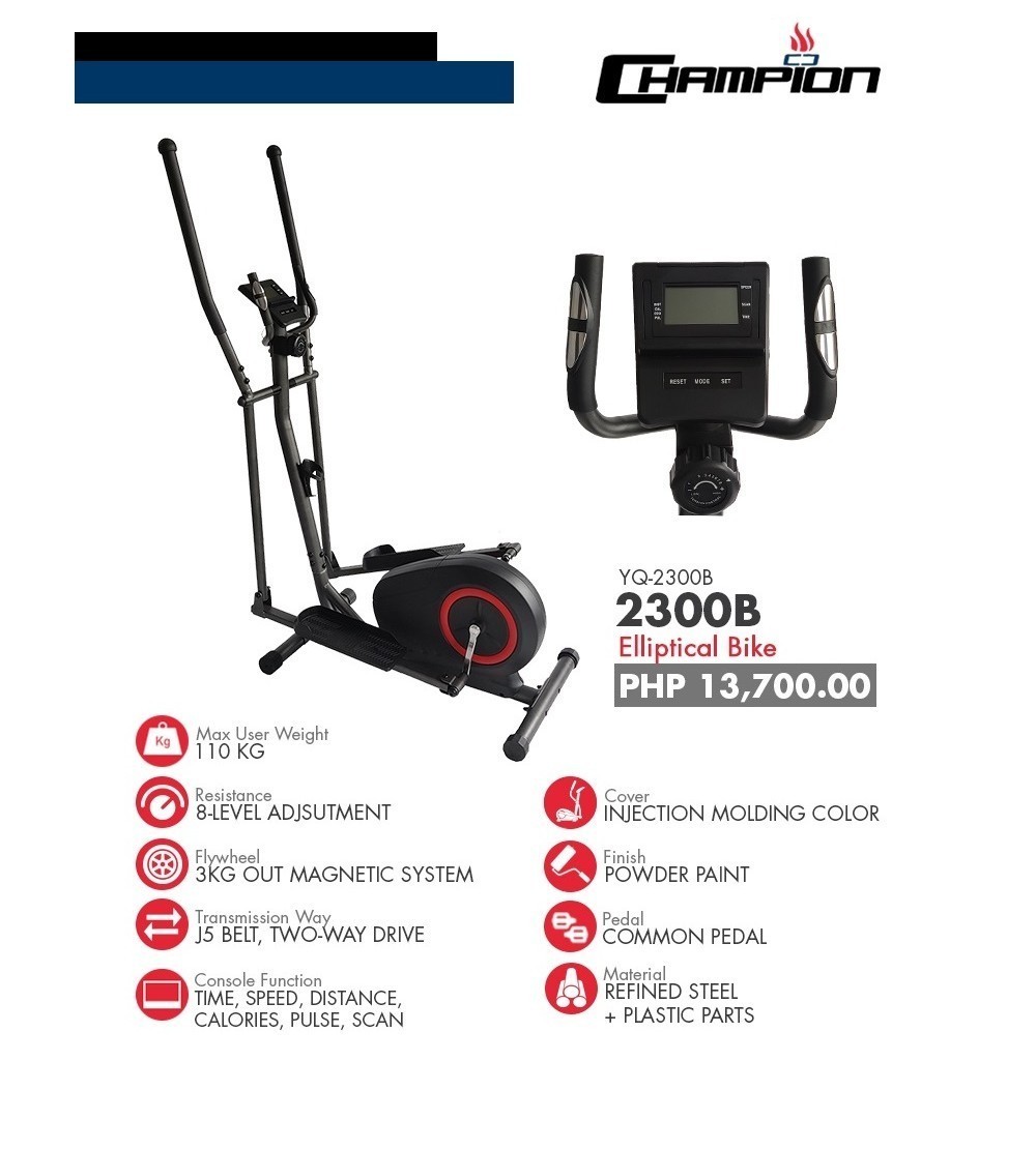 Champion Exercise Equipment 2300B Elliptical Bike | Shopee Philippines