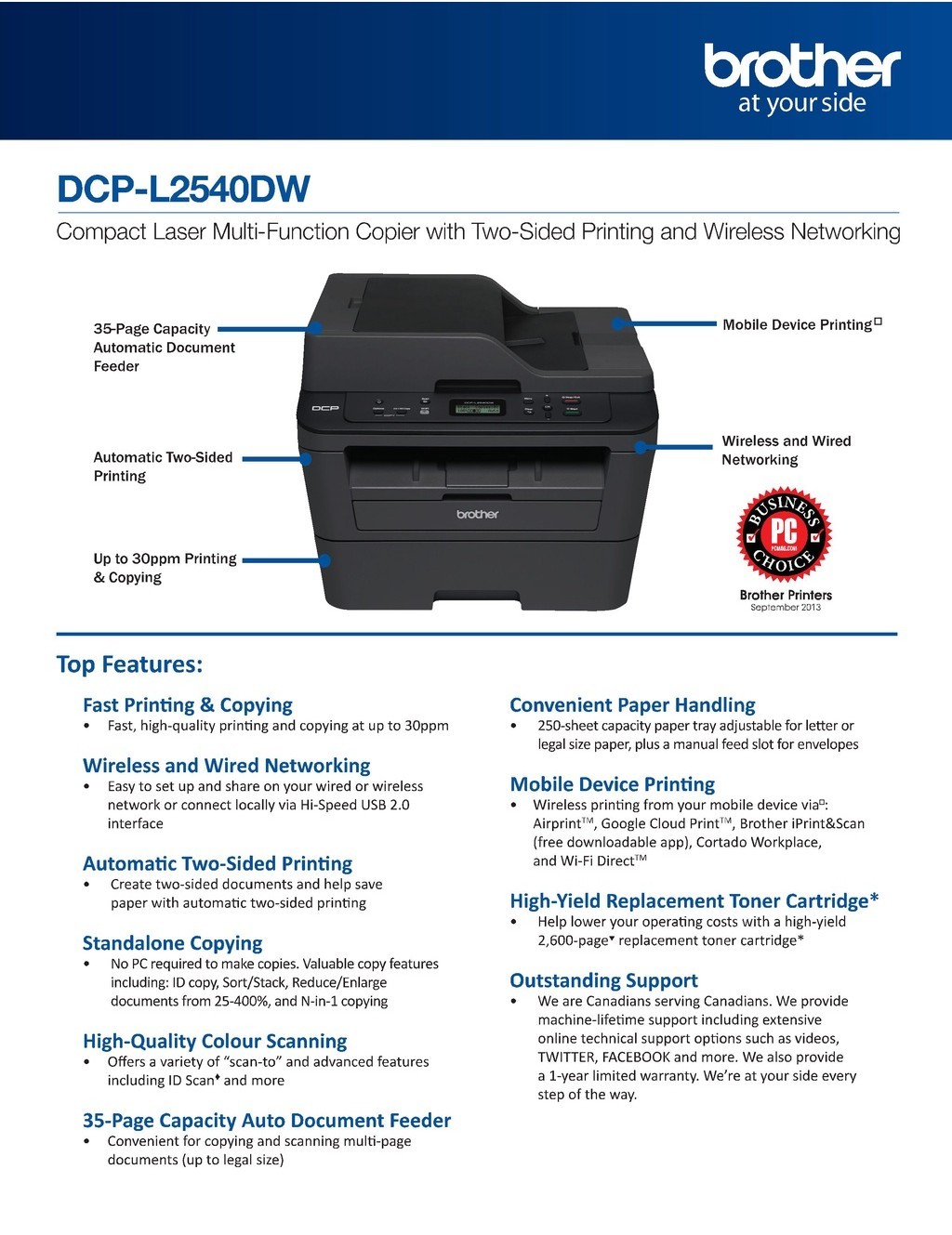 Brother DCP-L2540DW Laser Printer with FREE EXTRA TONER DCP L2540 ...