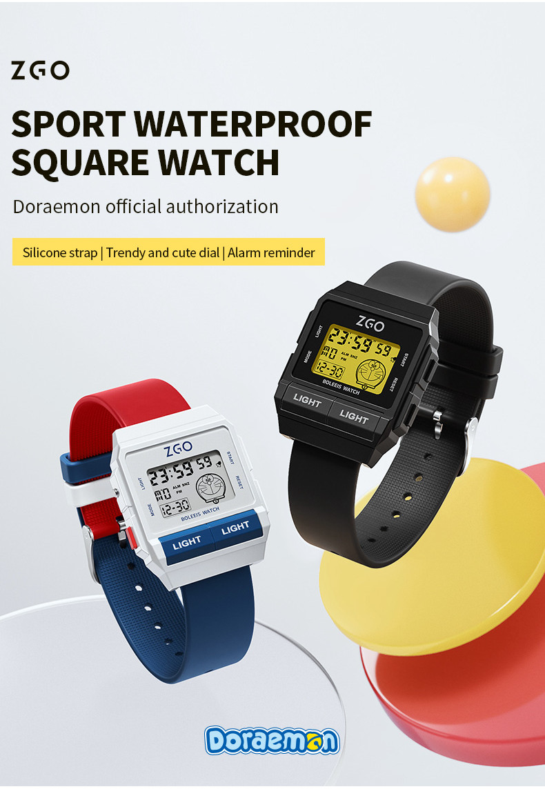 ZGO Doraemon Watch For Kids Multifunctional Luminous Alarm Clock ...