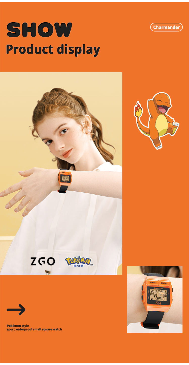 ZGO x Pokémon Charmander Kids Watch For Boys Girls Waterproof ...