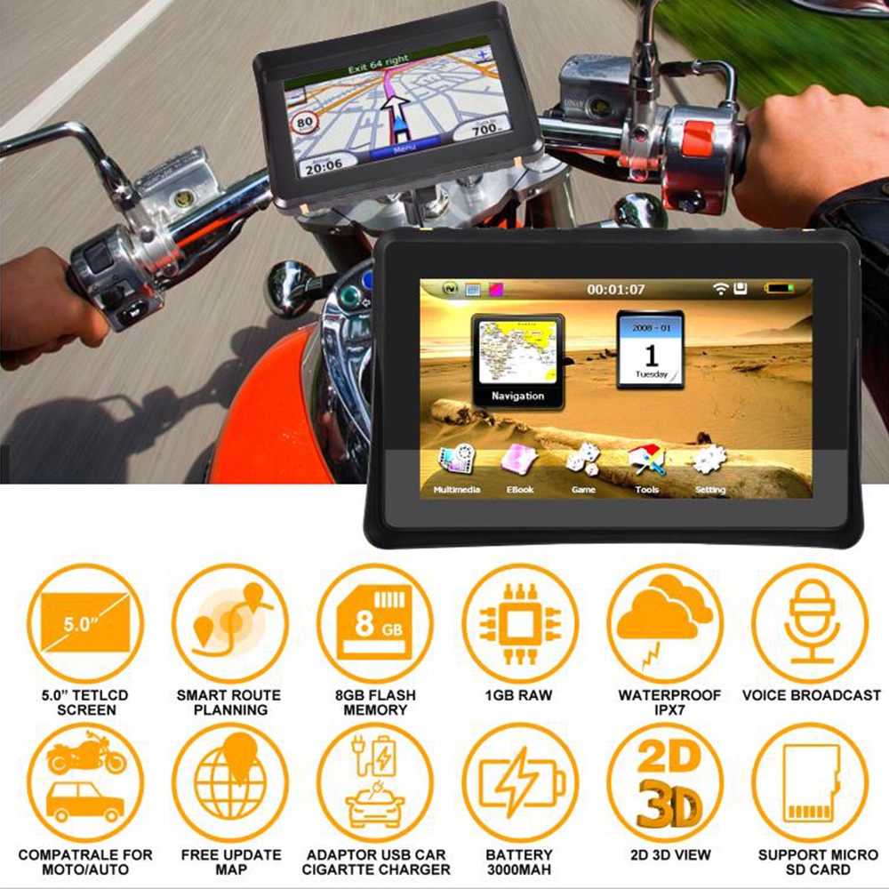 [Ready Stock] 2-in-1 Motorcycle/Car Navigation Waterproof GPS ...