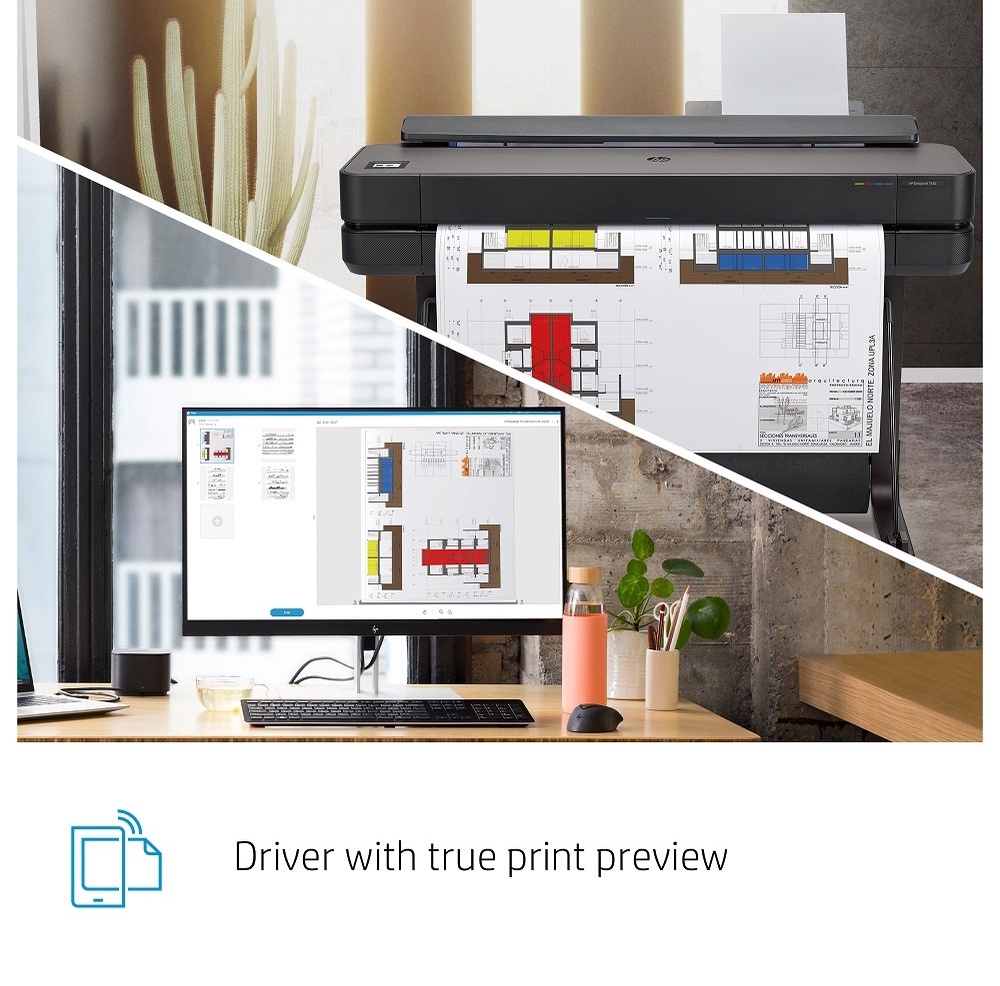 HP DesignJet T650 24-inch Large Format Printer (up to A1 size) with ...