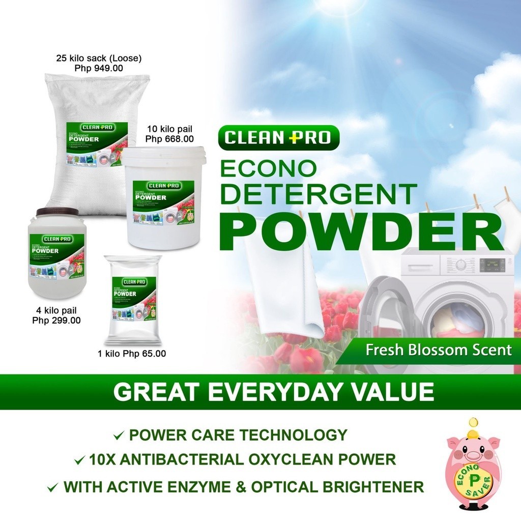 Clean Pro Econo Detergent Powder Fresh Blossom Scent 1Kg | Shopee ...