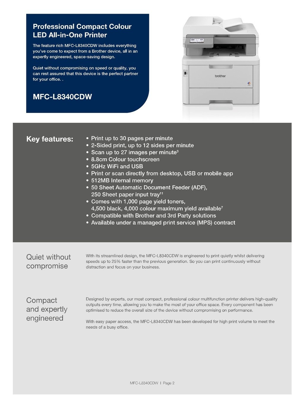 Brother MFC-L8340CDW Laser Printer MFC L8340 L8340CDW | Shopee Philippines