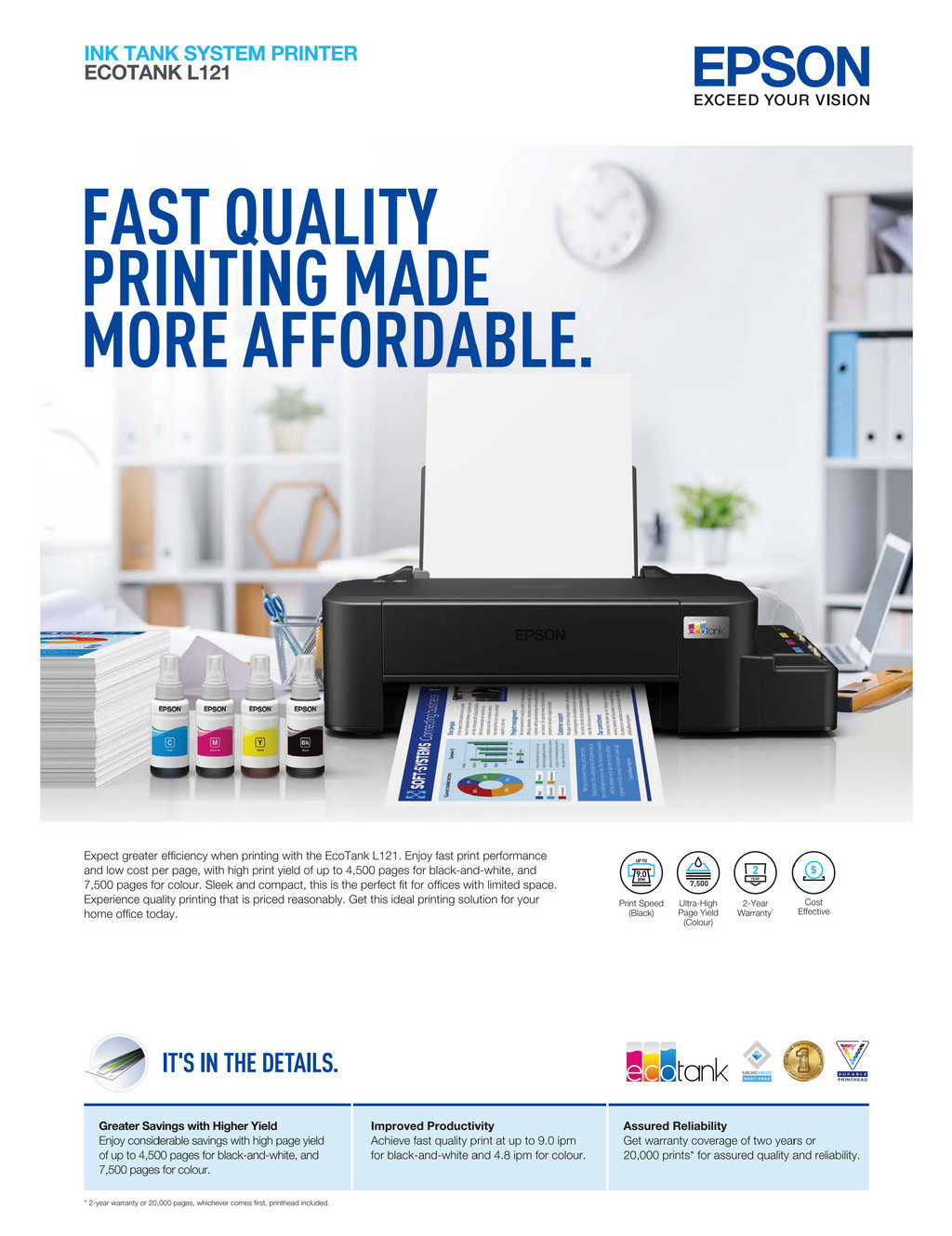 Epson L121 Ecotank Single Printer | Shopee Philippines
