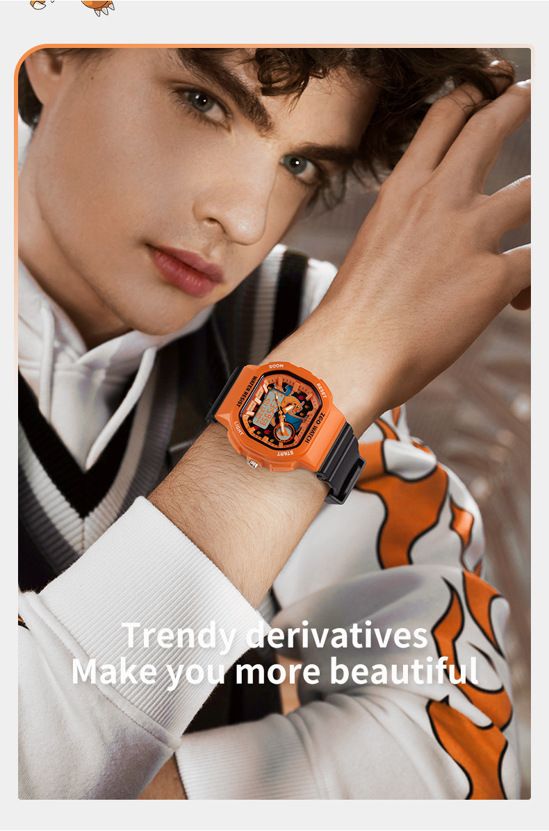 ZGO x Pokemon Watch For Man Luminous Waterproof Dual Time Charizard ...