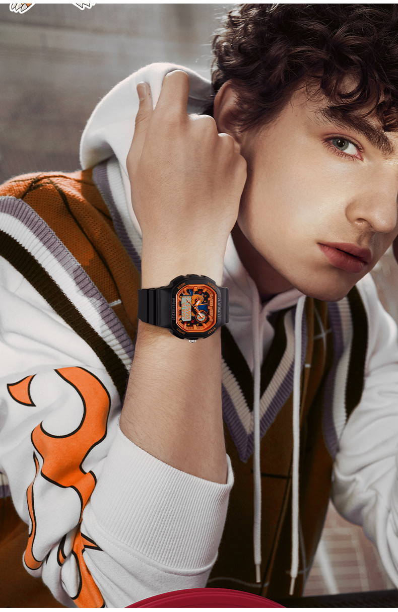 ZGO x Pokemon Watch For Man Luminous Waterproof Dual Time Charizard ...