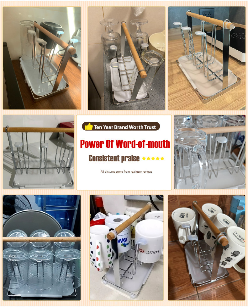 Glass Rack Organizer Glass Water Holder Stainless Steel Mug Cup Rack ...