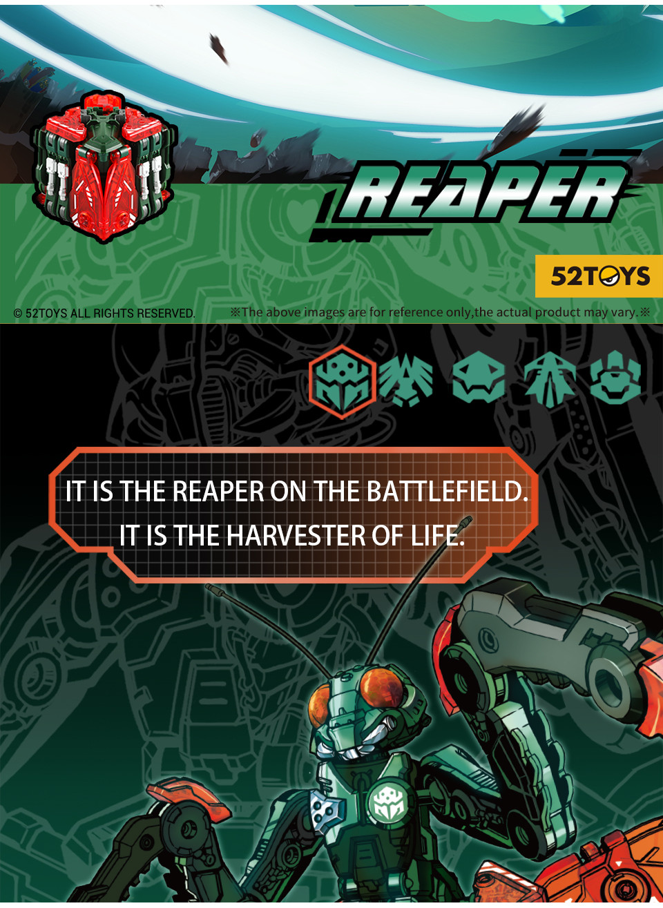 52TOYS BEASTBOX BB-28 Reaper Mecha Deformation Action Figure Portable ...