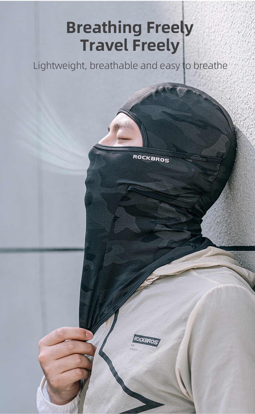 Local Delivery ROCKBROS Motorcycle Mask Summer Sun Protection Ice Silk ...