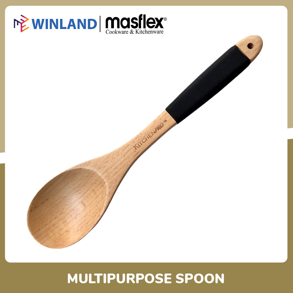 Kitchenpro by Masflex Beech Wood 12 inch / 30 cm Multipurpose Spoon KN ...
