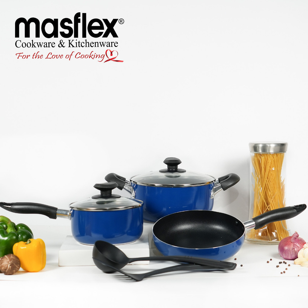 Masflex by Winland 7 Pieces Non-Stick Induction Cookware Set Fry Pan ...