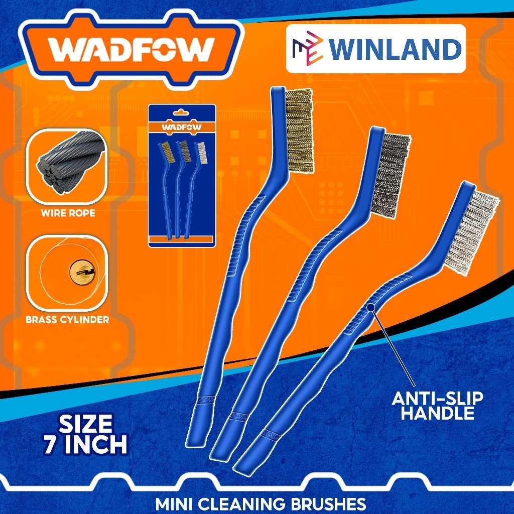 Wadfow by Winland 3pcs 7inch Mini Cleaning Brushes / Abrasive Brush Set ...