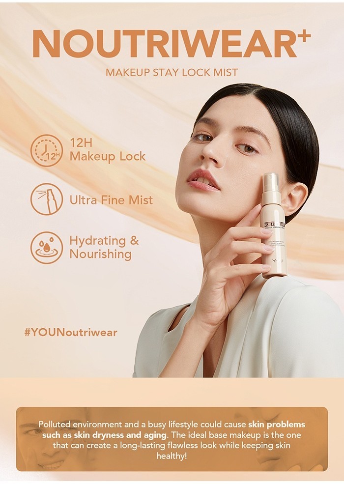 Y.O.U NoutriWear Makeup Stay Lock Mist | Setting Spray | 12H Makeup ...