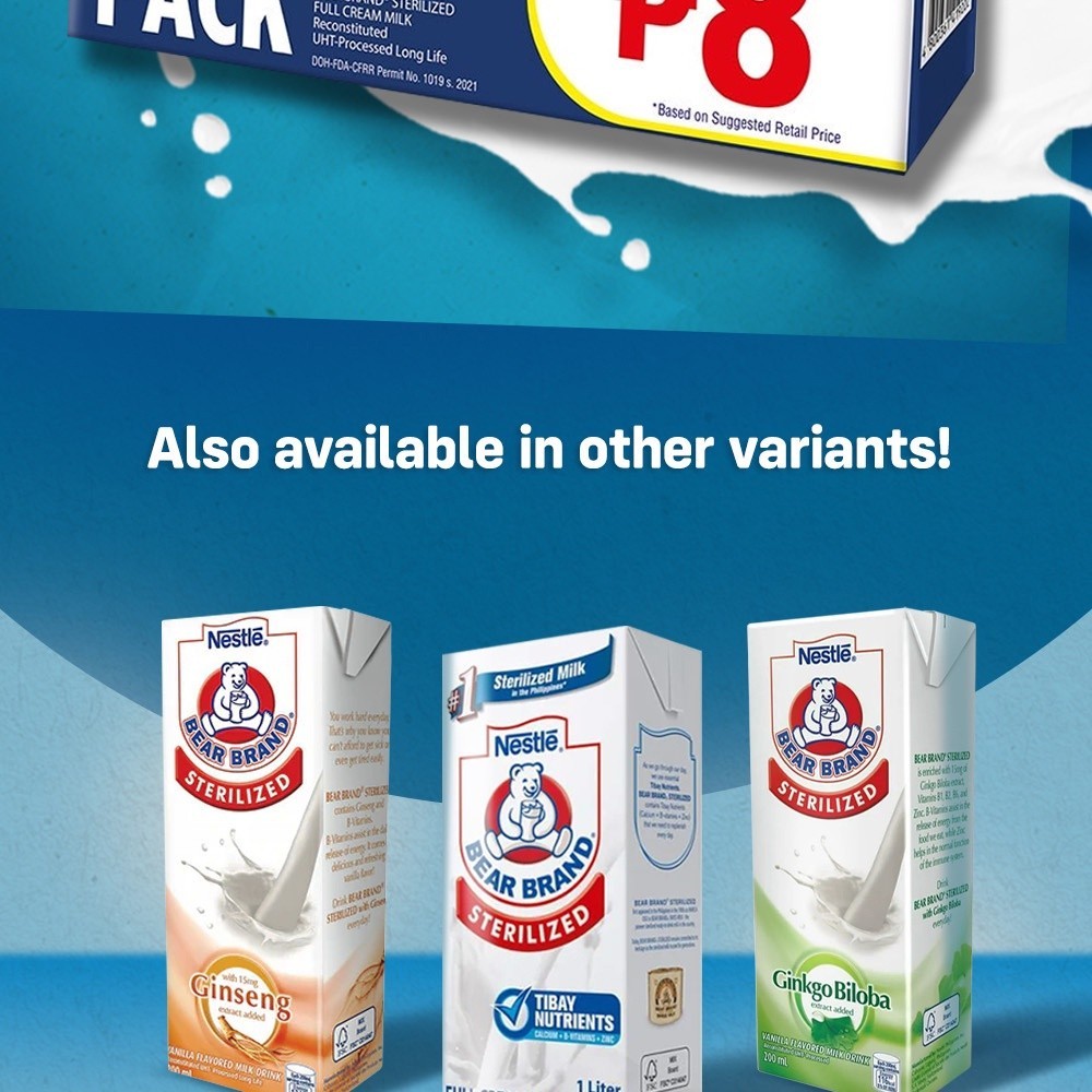 [Buy 2 Save P15] Bear Brand Sterilized UHT Milk 1L | Shopee Philippines