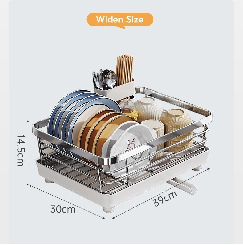 Anti-rust Dish Drainer Kitchen Plates Rack 304 Stainless Steel Basket ...