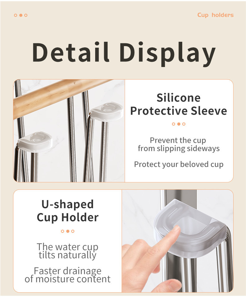 Glass Rack Organizer Glass Water Holder Stainless Steel Mug Cup Rack ...