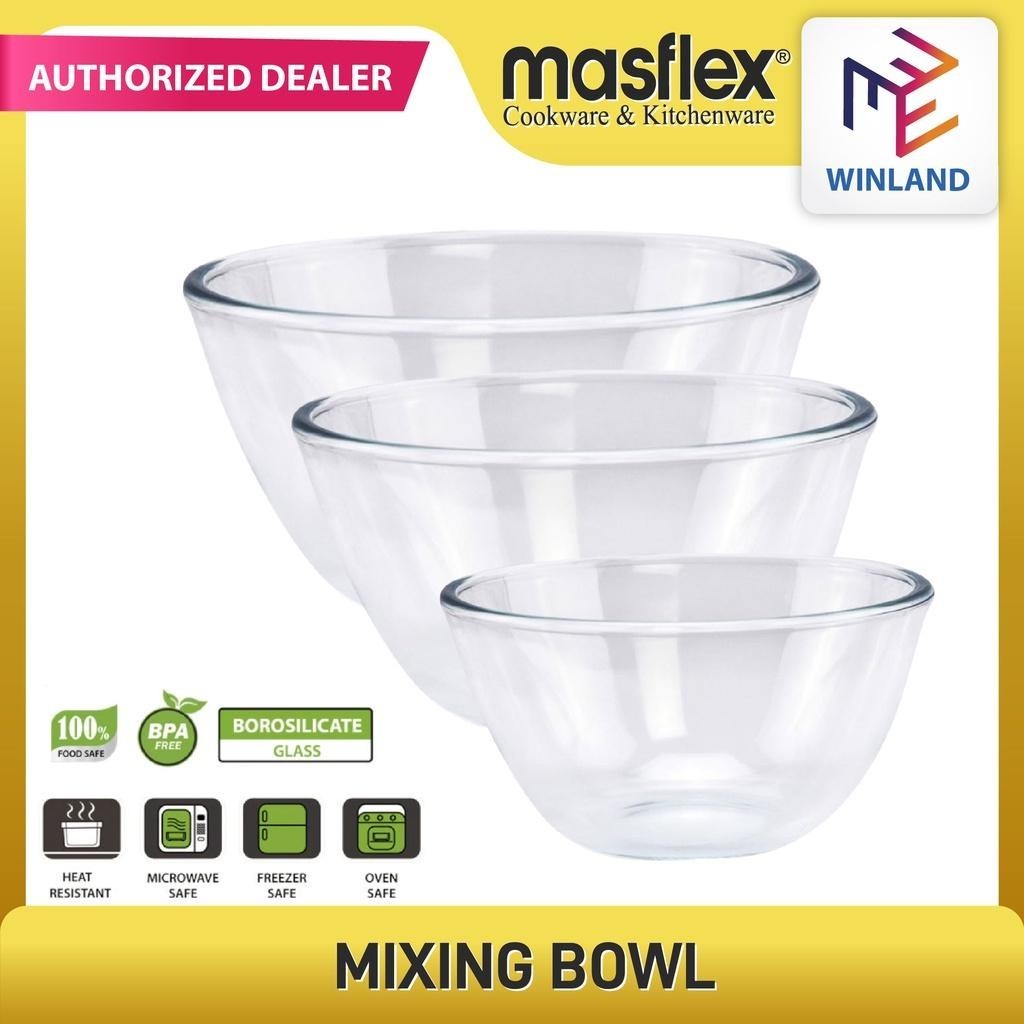 Masflex by Winland Borosilicate Glass Mixing Bowl Suitable for ...